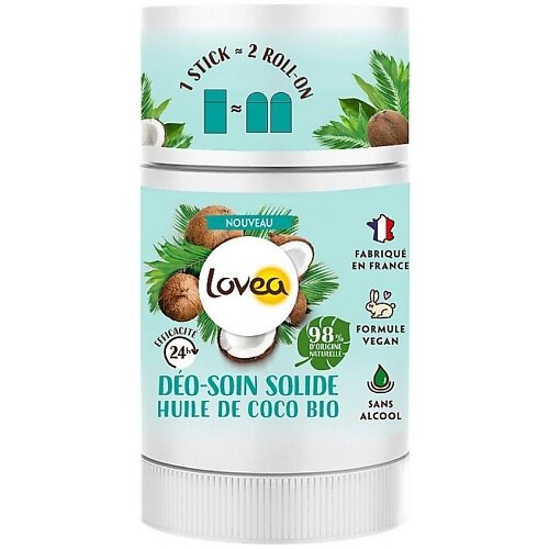 LOVEA Дезодорант для тела с органическим кокосовым маслом, 50 г