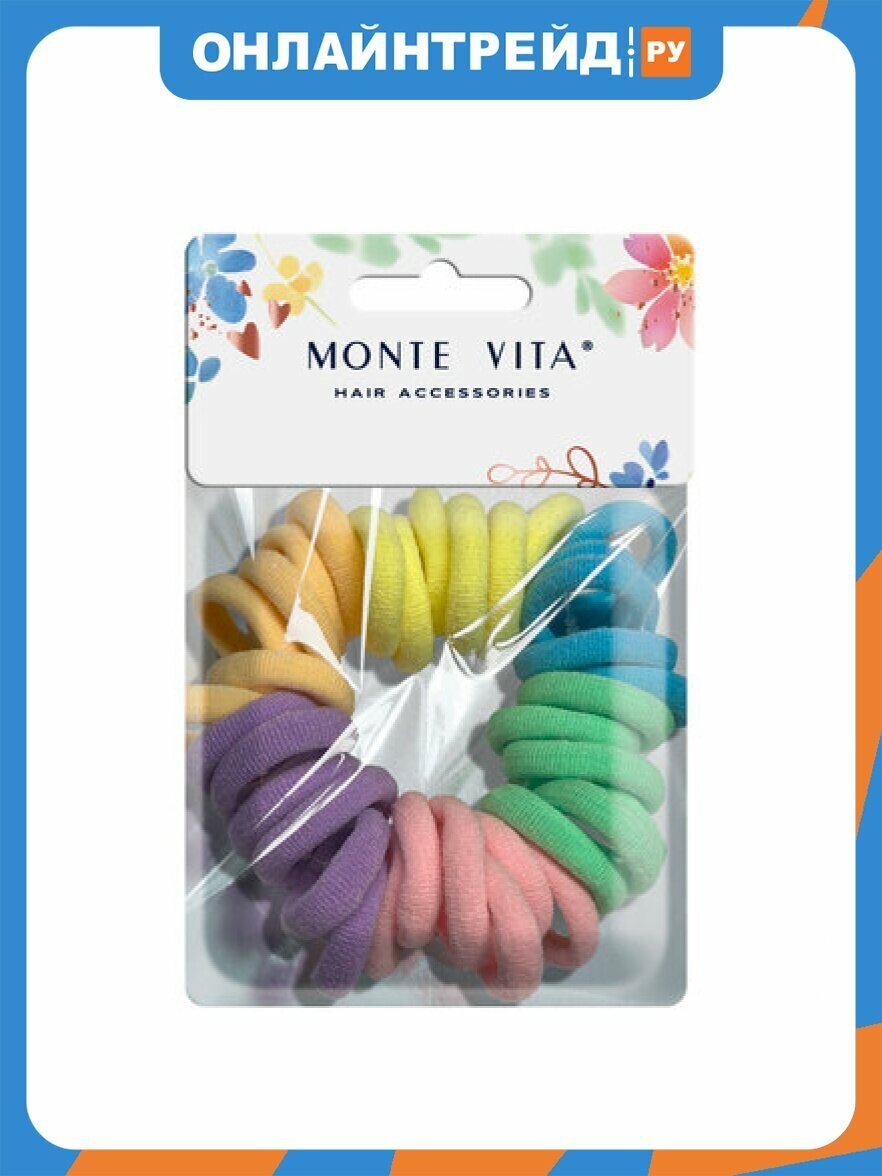 Резинки для волос Monte Vita 457055 мягкие, маленькие, разные цвета 35 шт