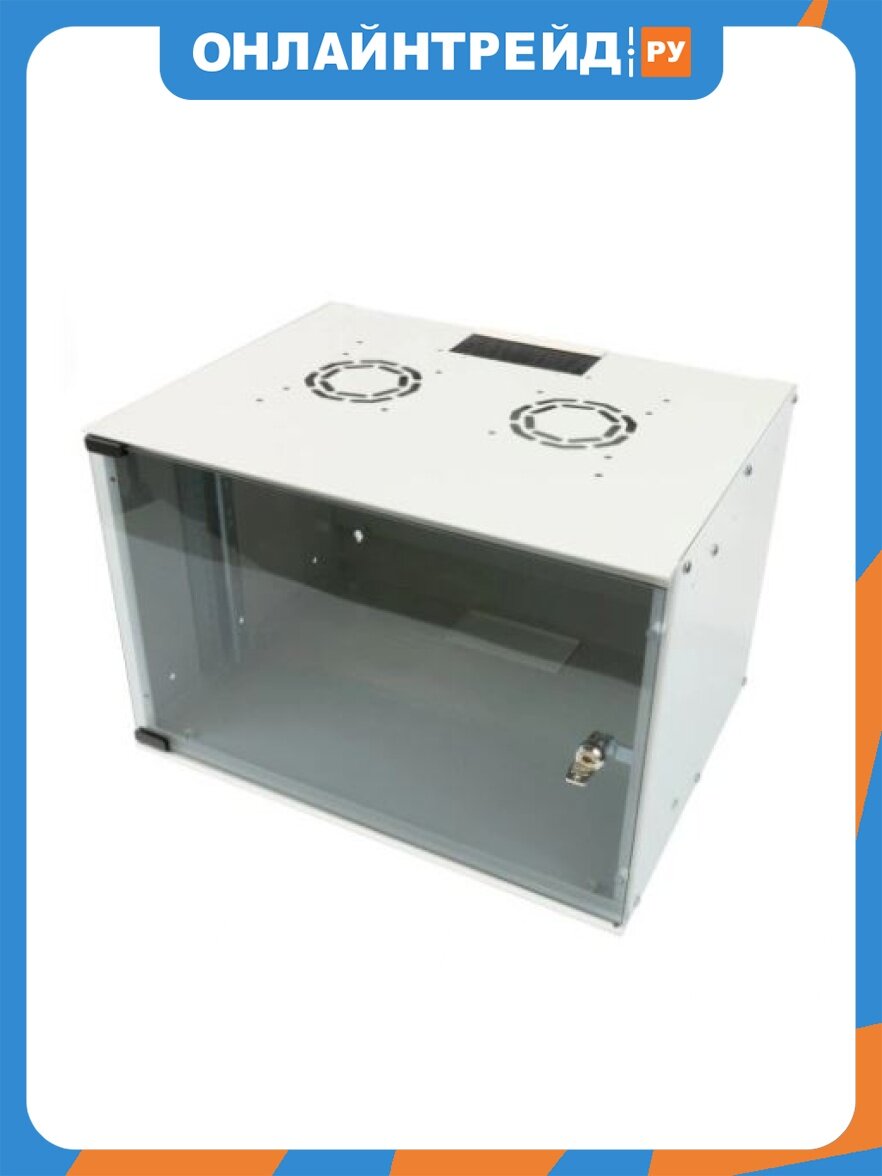 Шкаф настенный 19" Filum 6U FL-SO-0654GW-GY Soho, 520x400, стеклянная дверь, серый