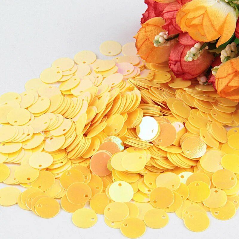 Большие круглые пайетки из ПВХ 10-25 мм 20 г 25mm20g, AByellow