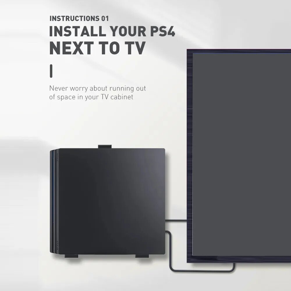 Крепление для консоли PlayStation 4, PlayStation 4 Pro и PlayStation 4 Slim на стену