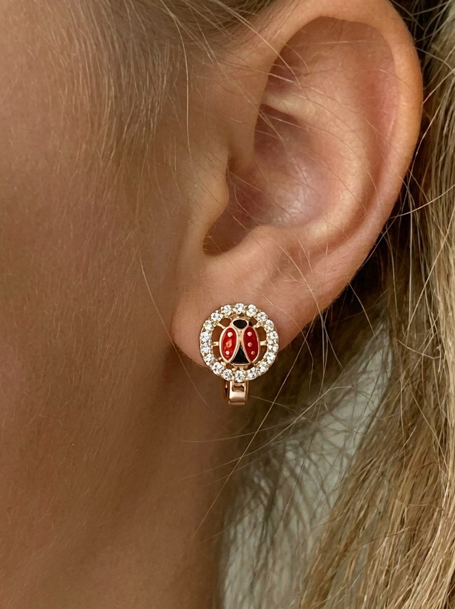 Серьги, серебро, 925 проба, эмаль, фианит