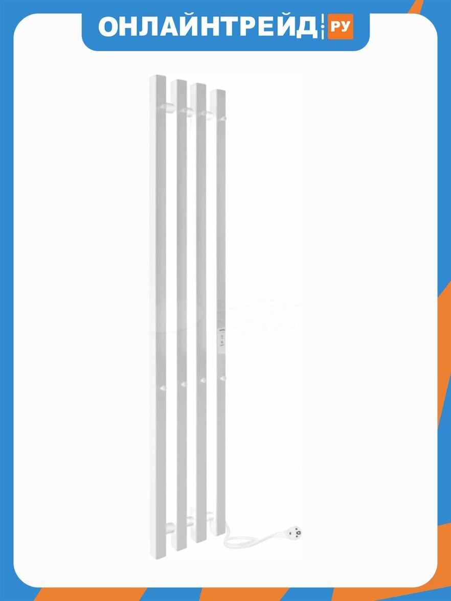 Полотенцесушитель Indigo® Style 4 PRO (electro) 120/18 (таймер, скр. монтаж, унив. подкл. R/L, Белый матовый) INDIGO