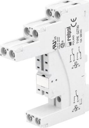 RELPOL GZT80-gray Панелька, PIN 8, 12А, 300ВAC, Монтаж DIN, на панель, RM84, RM85, RM87L, RM87P, RMB841, RMB851, 1шт