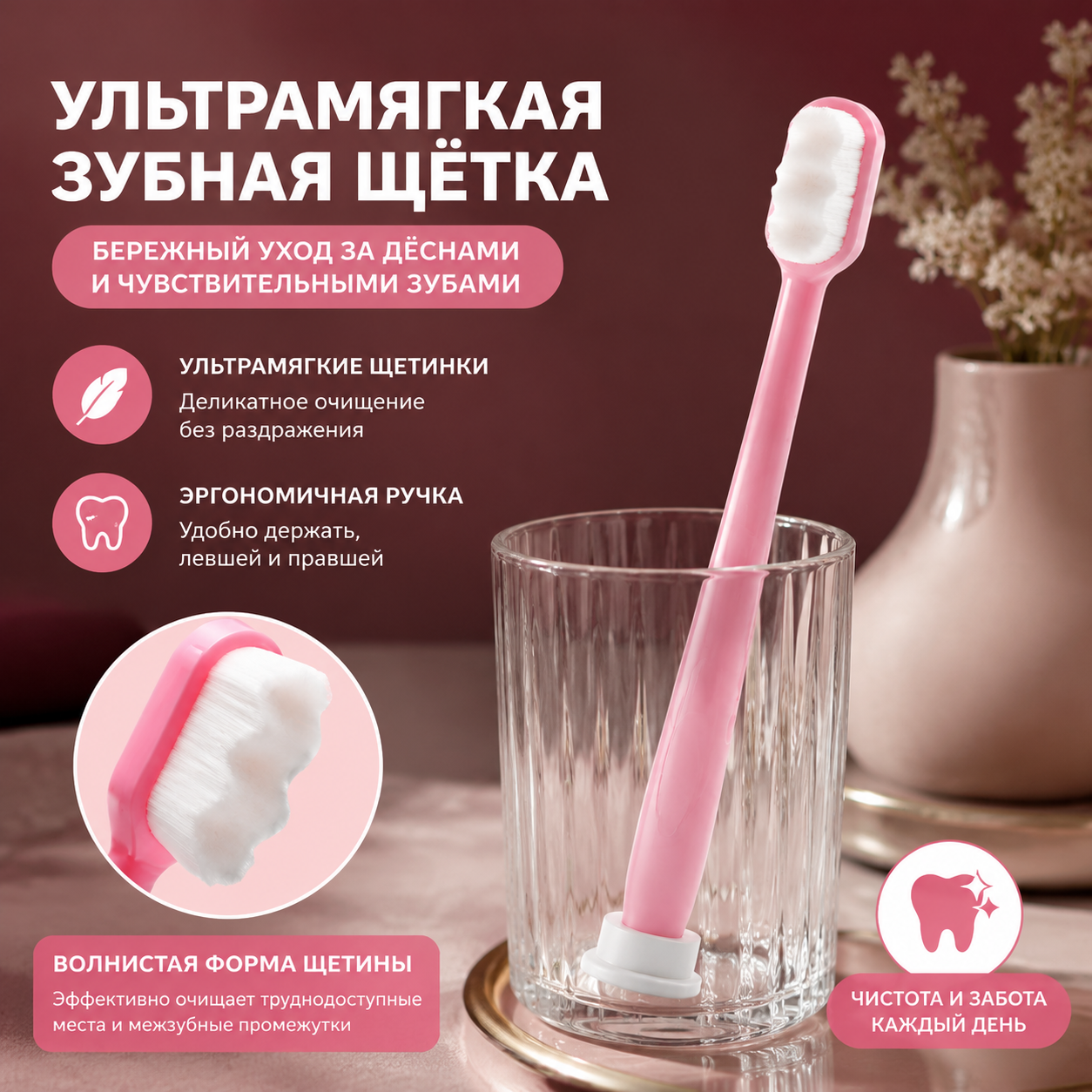 Зубная щетка набор 3 зубные щетки lacalut pure щетинки