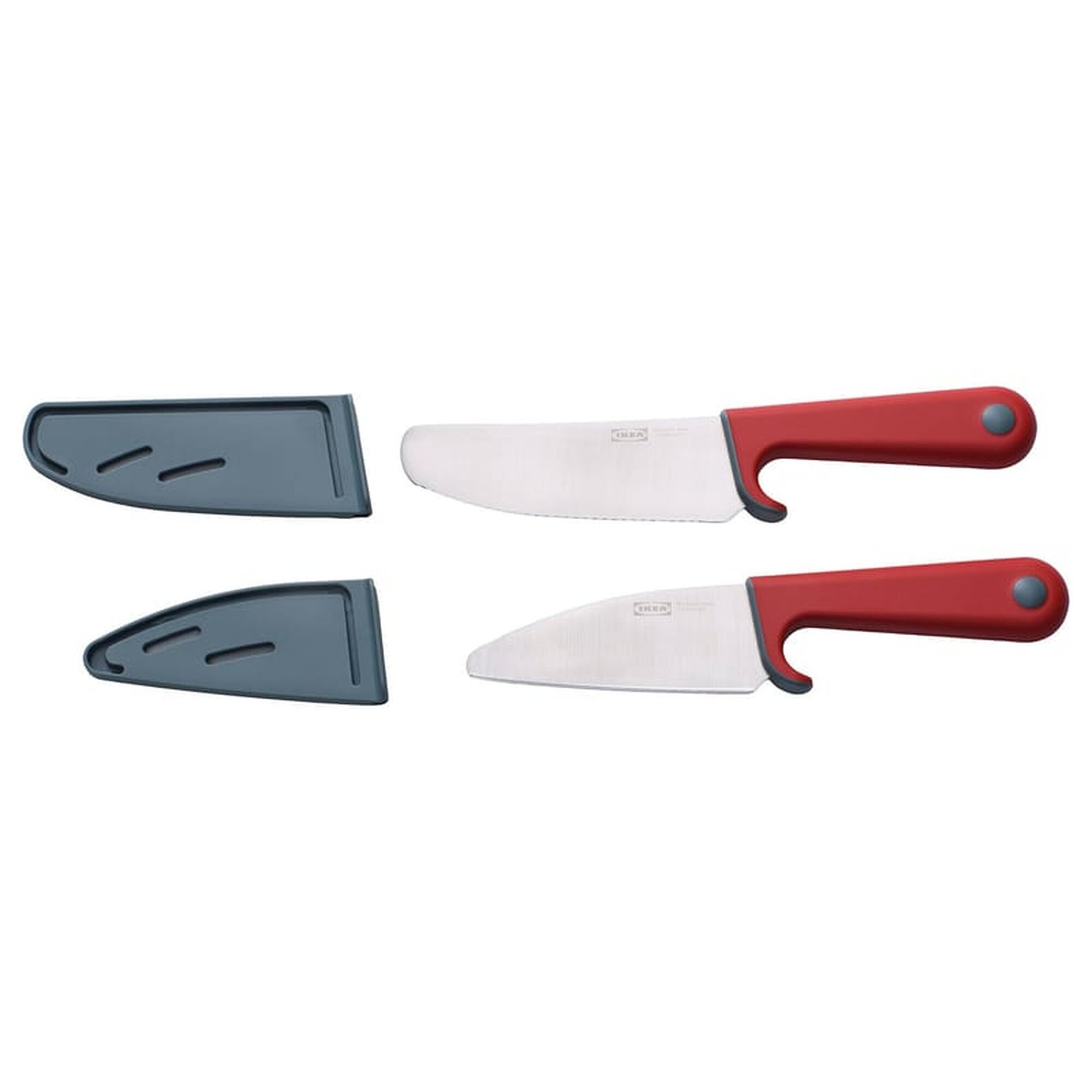 Набор ножей IKEA SM BIT 705.570.95, детские, 2 ножа, бирюзовые, с защитными чехлами