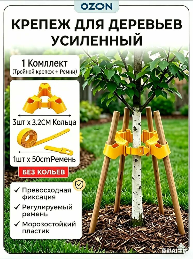 Комплект креплений500 х 32мм, ABS пластик, 3 шт