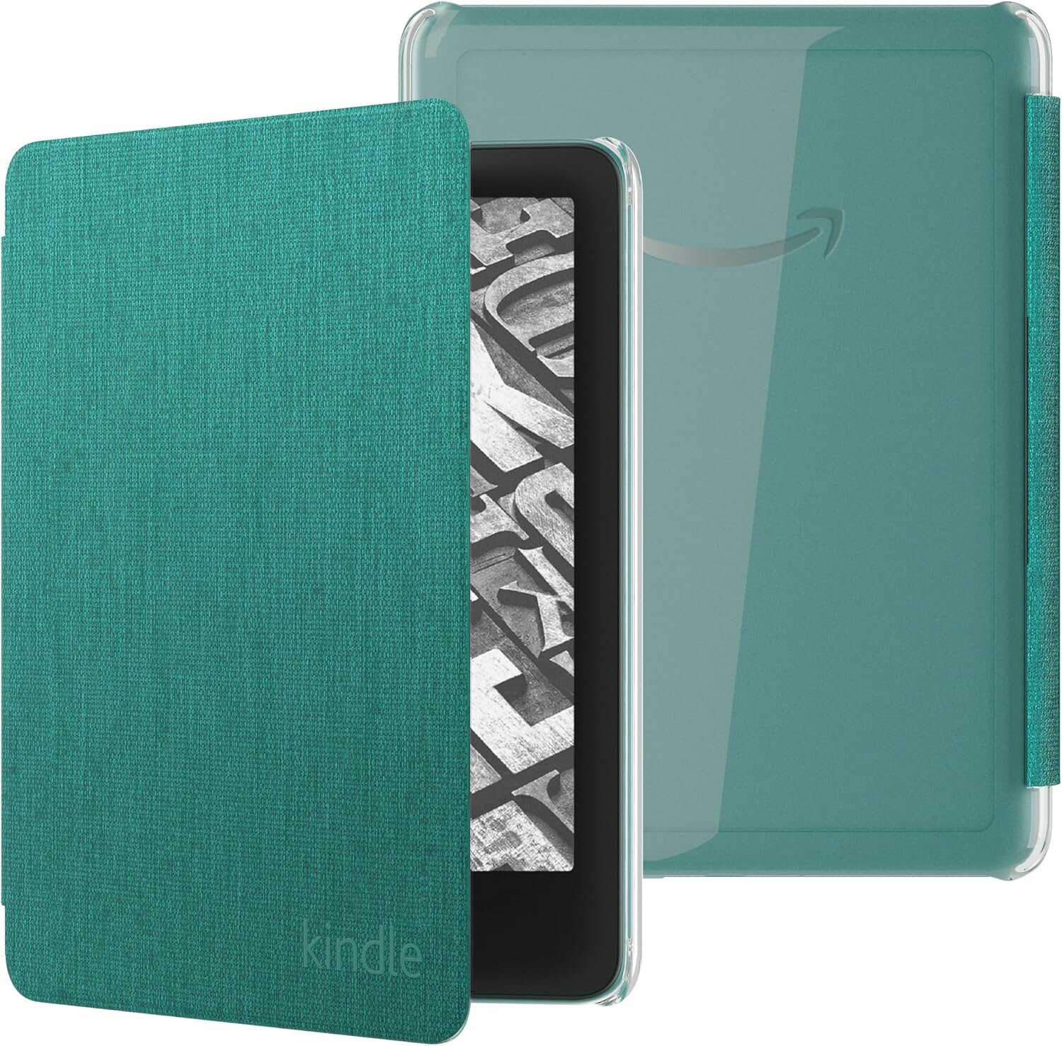 Фирменная Обложка Amazon Kindle Paperwhite 12 / ColorSoft (2024-2026) Ткань, Зеленая+прозрачная