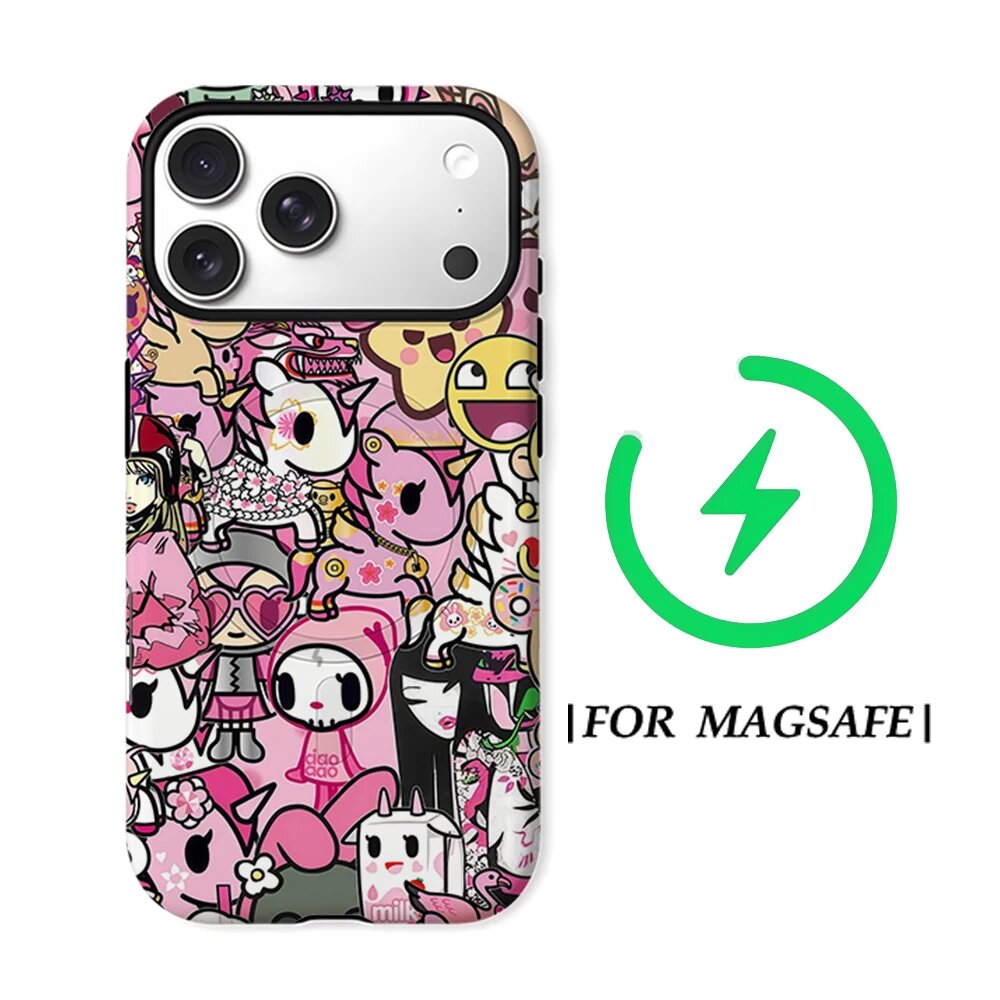 Магнитный чехол Kawaii T-TokidokiS для iPhone 17 16 15 14 13 Pro Max Plus, 6669209, IPHONE17PROMAX