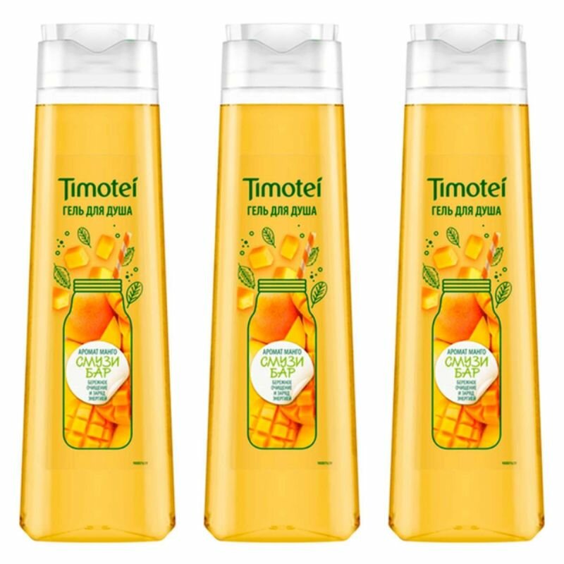 Timotei Гель для душа, манго, 400 мл, 3 штуки