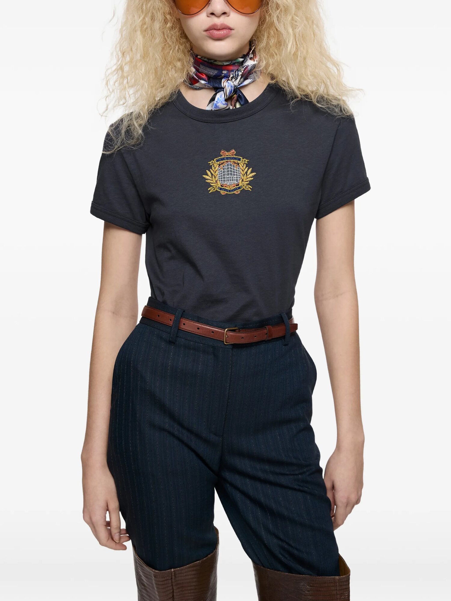 Футболка Acne Studios Crest logo T-shirt, размер 34 — фото 1