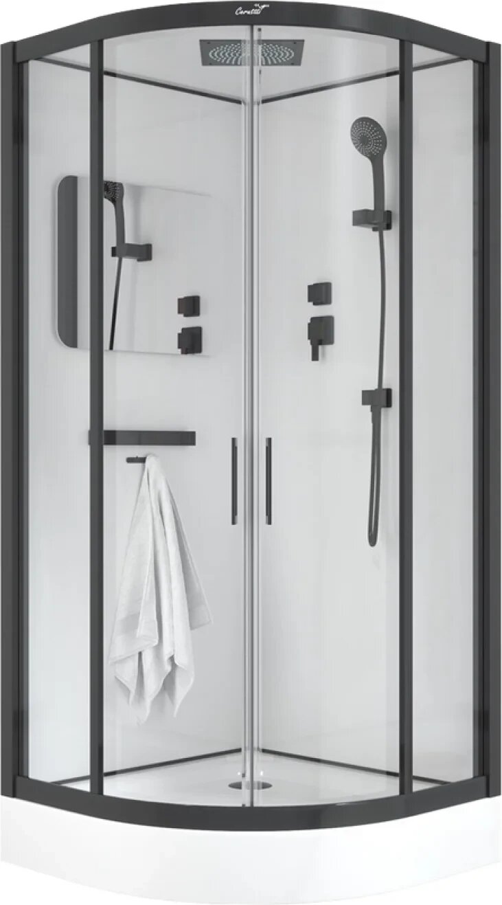 Душевая кабина Ceruttispa Viva 91B 90x90, профиль черный