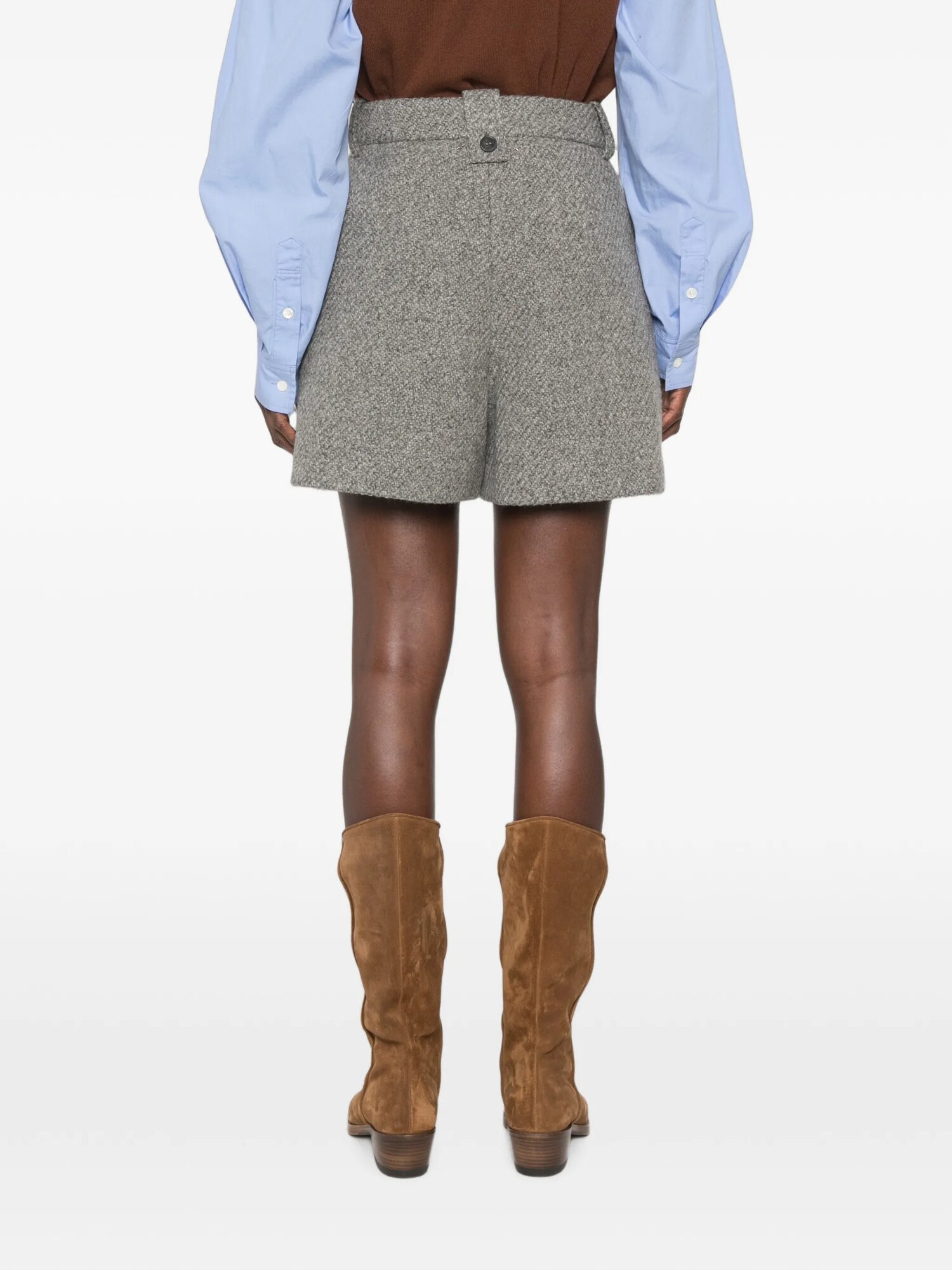 Шорты Golden Goose Tweed-effect pleated shorts, размер 40 — фото 1