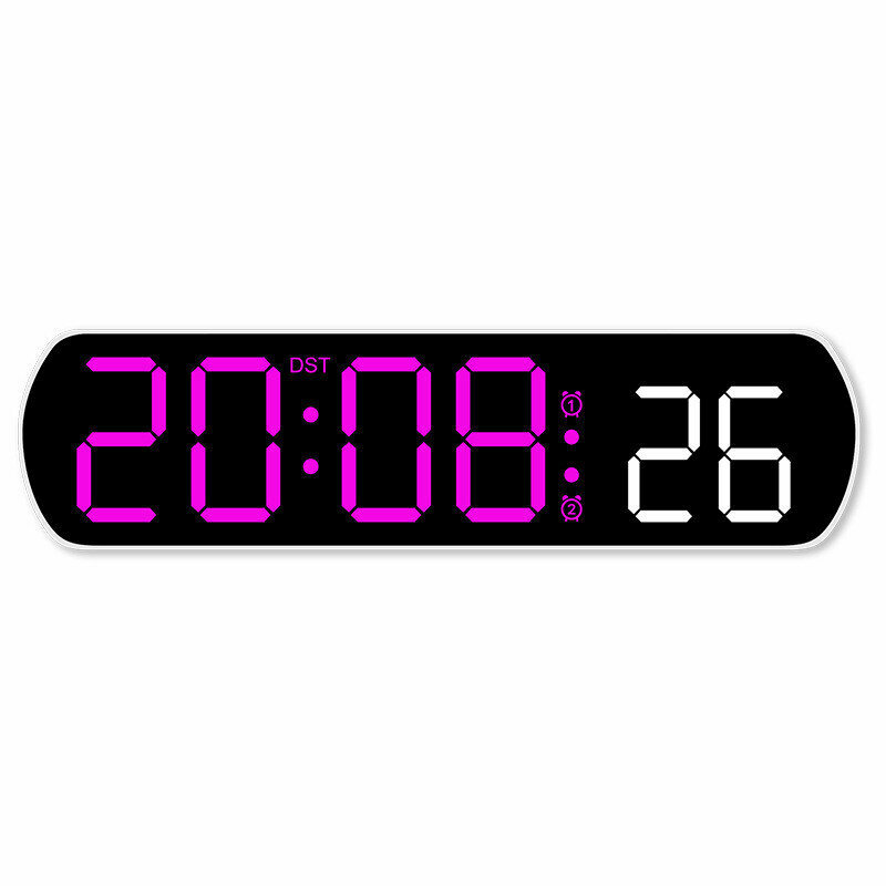 Stylish led clock with alarm and countdown function for modern home and office settings magenta