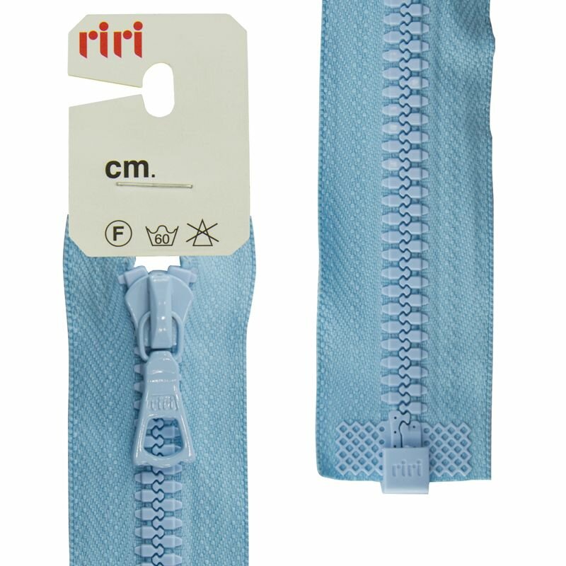 Молния riri Тракторная, разъемная, 1 замок, 6 мм, 40 см, цвет 2614, Светло-бирюзовый