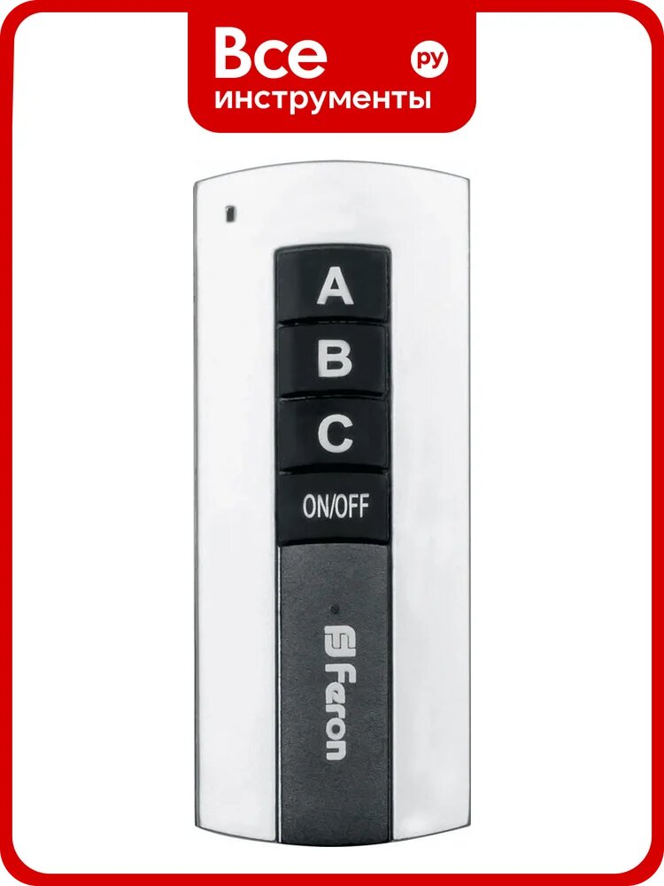 Дистанционный выключатель FERON TM76, 230V, 1000W, 3-х канальный, 30м, с пультом управления, черное серебро, 23345