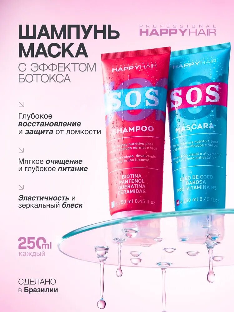 HAPPY HAIR Professional SOS Шампунь и маска для волос