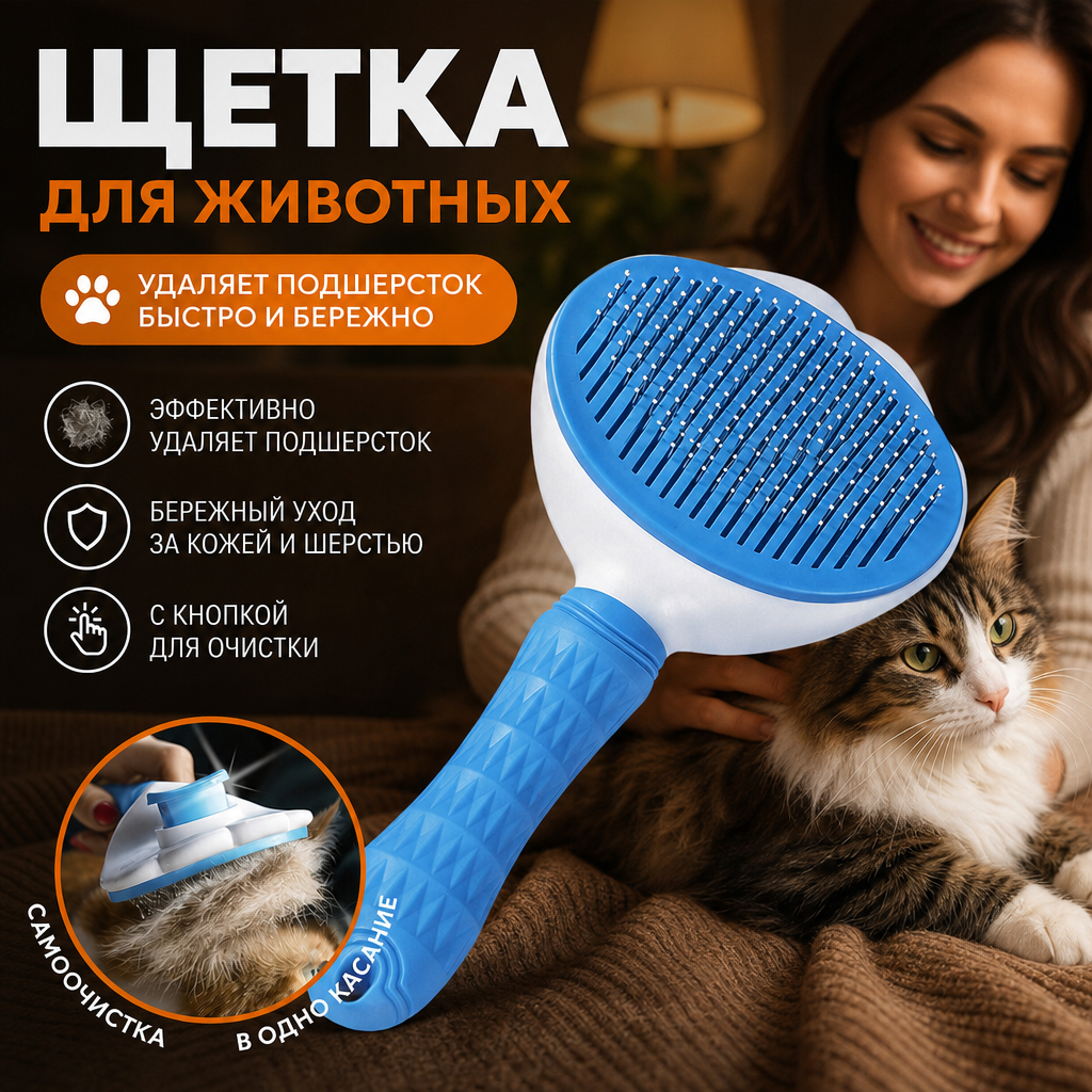 Фурминатор для вычесывания подшерстка собак, профессиональный уход, удаление подшерстка, снижает линьку