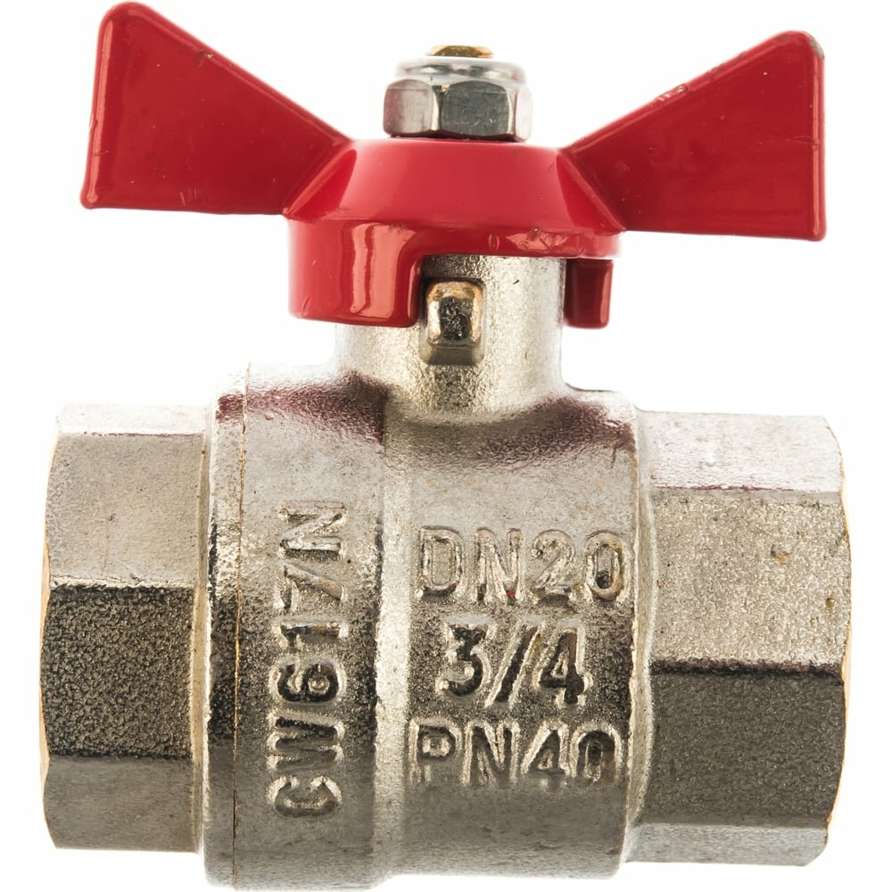 Шаровой кран Valtec Base рукоятка бабочка 3/4" внутренняя-внутренняя VT.217. N.05 — фото 1