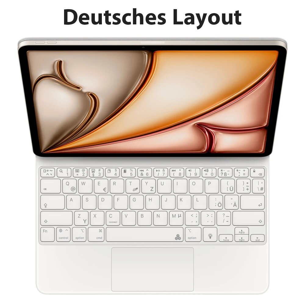 Магнитная клавиатура для iPad 11-го и 10-го поколений Бежевый, Whtie German