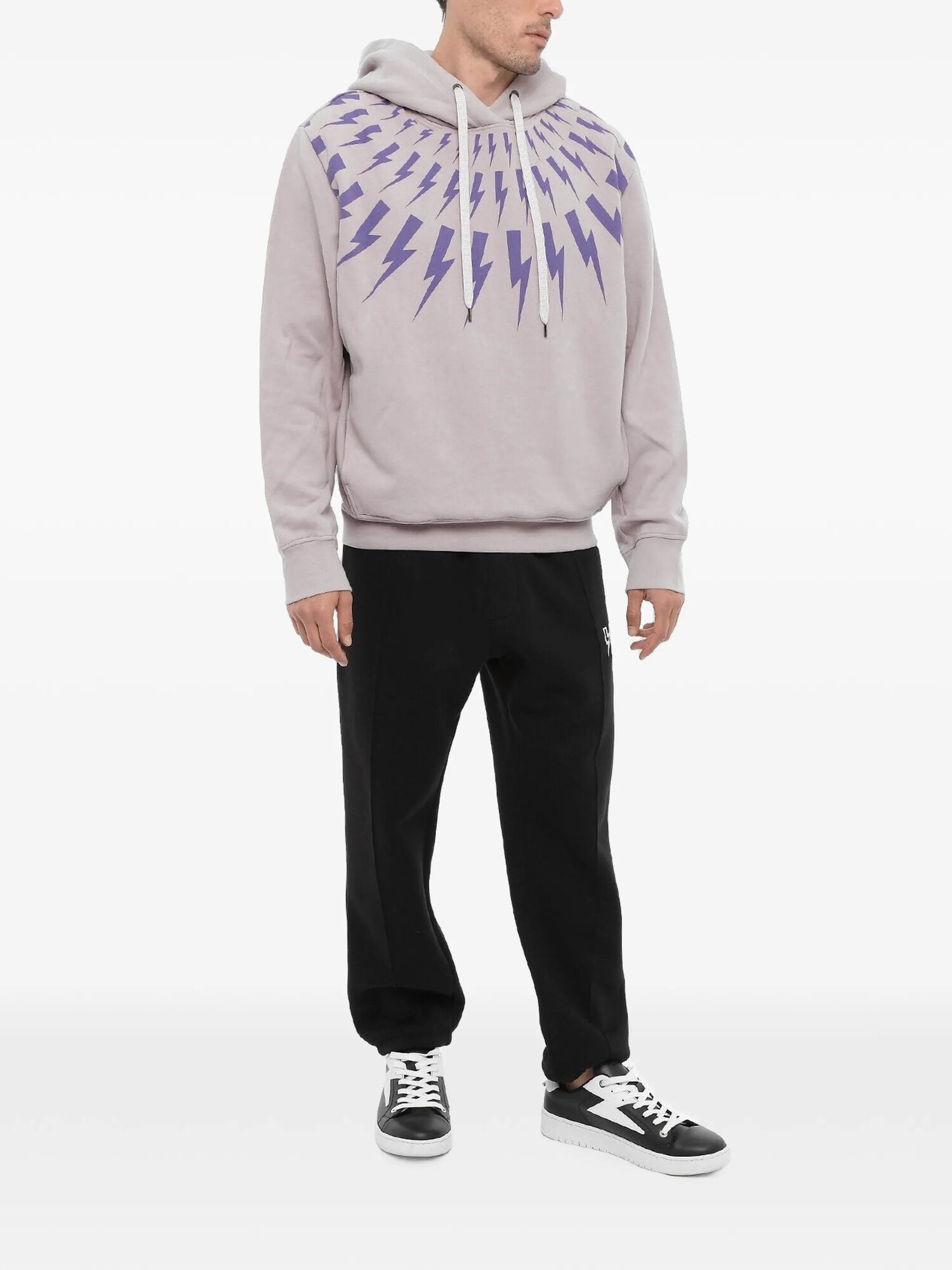 Худи Neil Barrett Fairisle Thunderbolt hoodie, размер 50 — фото 1