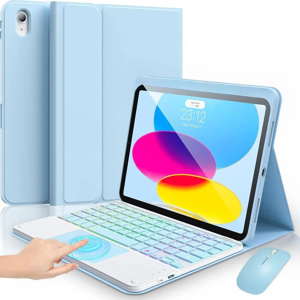 HUAIBX Чехол-клавиатура с подсветкой для Honor Pad X9a 11.5 дюймов 2025 (ELN2-W29/L09/L29) Беспроводная связь Bluetooth с держателем для карандаша Русская раскладка