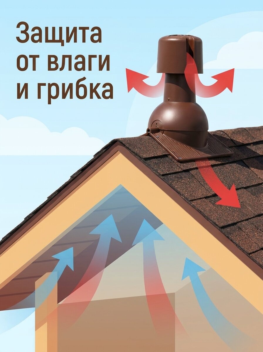 Коньковый аэратор Krovent Pipe-Cone 3005, зеленый, накладной, для вентиляции кровли — фото 1