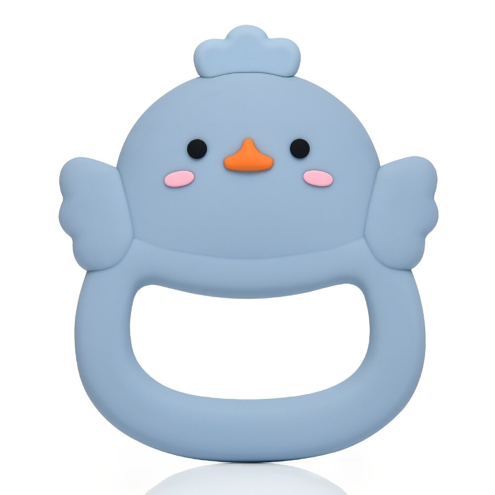 Силиконовая игрушка-цыпленок для захвата, светло-голубой