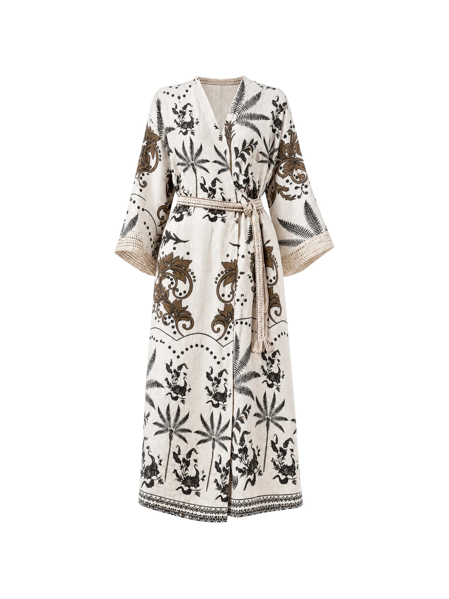 Платье Botanical-print wrap midi dress