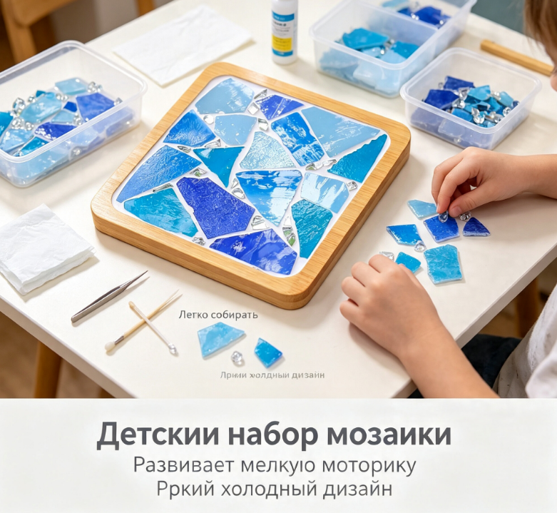Набор для мозаичной подставки своими руками, творческий комплект с бамбуковой основой
