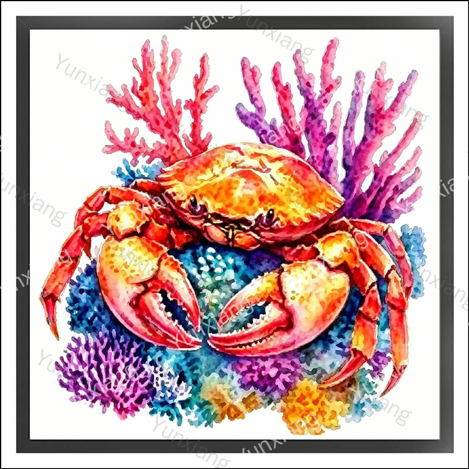 Крестиковый набор Crimson Crab Краб на хлопковой канве 11CT, 40 40 см