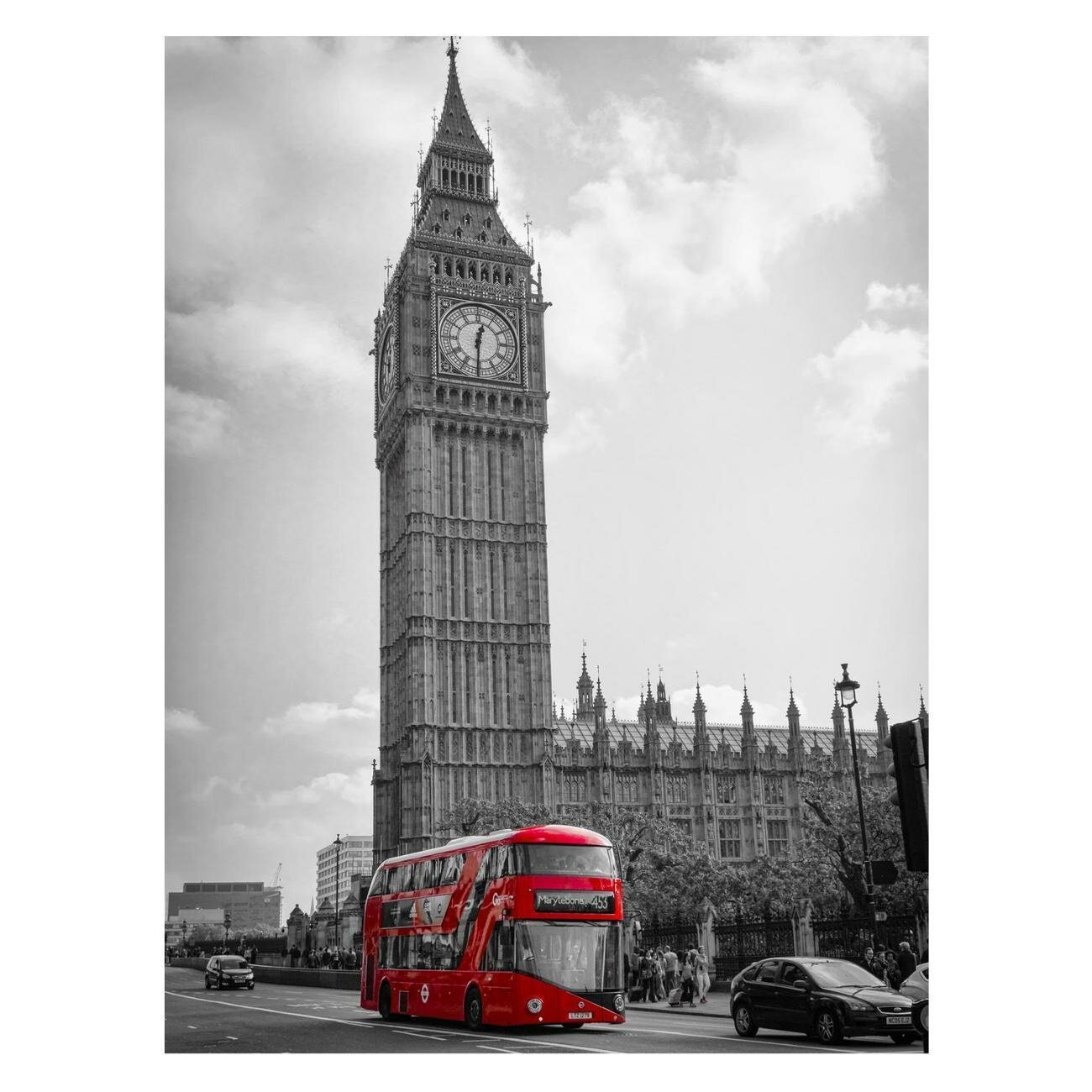 Картина на холсте LOFTime 30х40 БИГ БЕН красный автобус К-043-3040