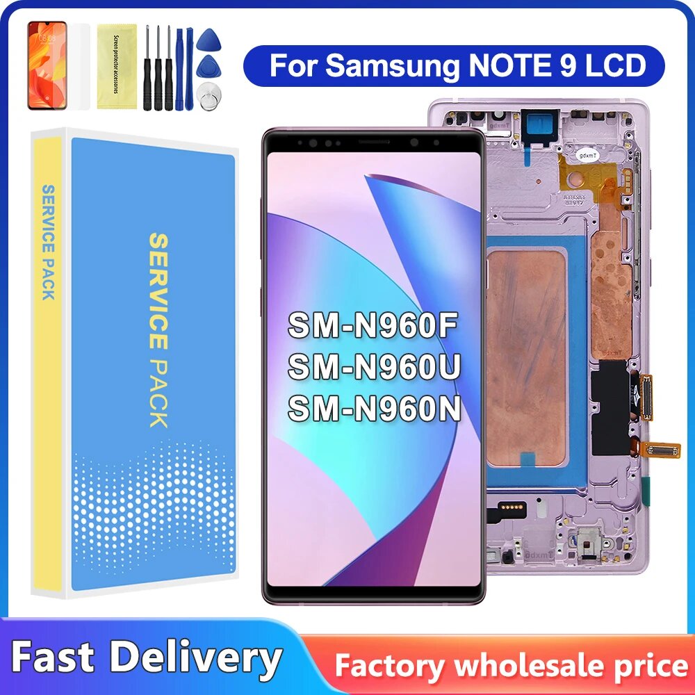 Дисплей Samsung Note9 Black с рамкой