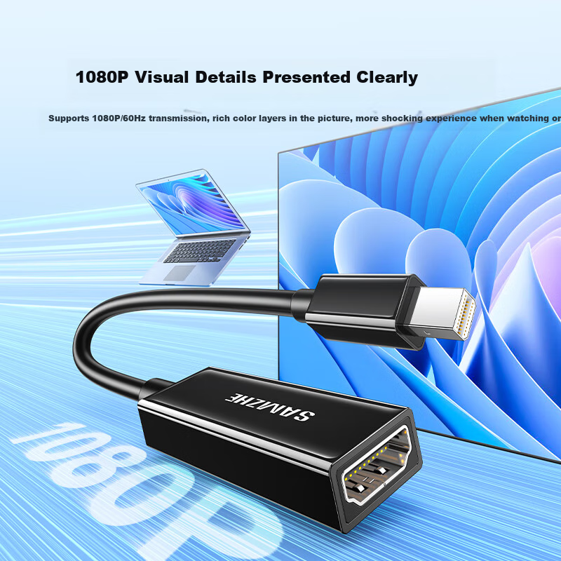 SAMZHE Mini DP в HDMI конвертер адаптер для ноутбуков Apple MacBook Surface Pro подключение к монитору проектору