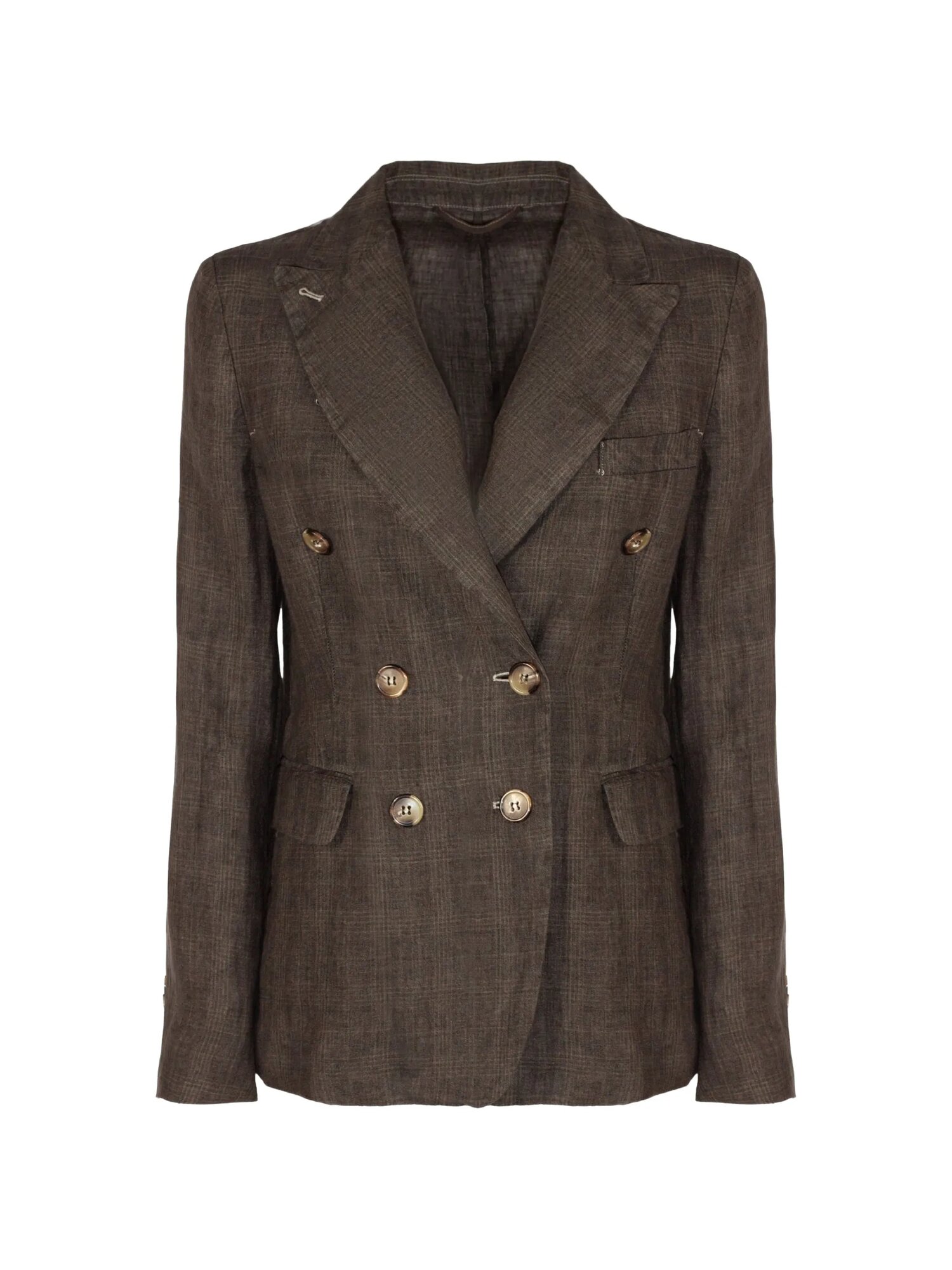 Пиджак Double-breasted checked-pattern blazer