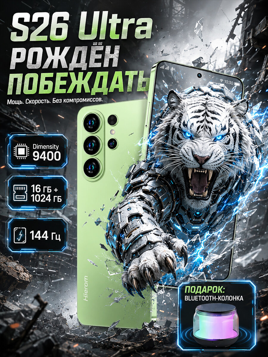 5GСмартфон, S26 1024 ГБ для игр, Bluetooth, 5G, LTE, Android-смартфон зеленый зеленый