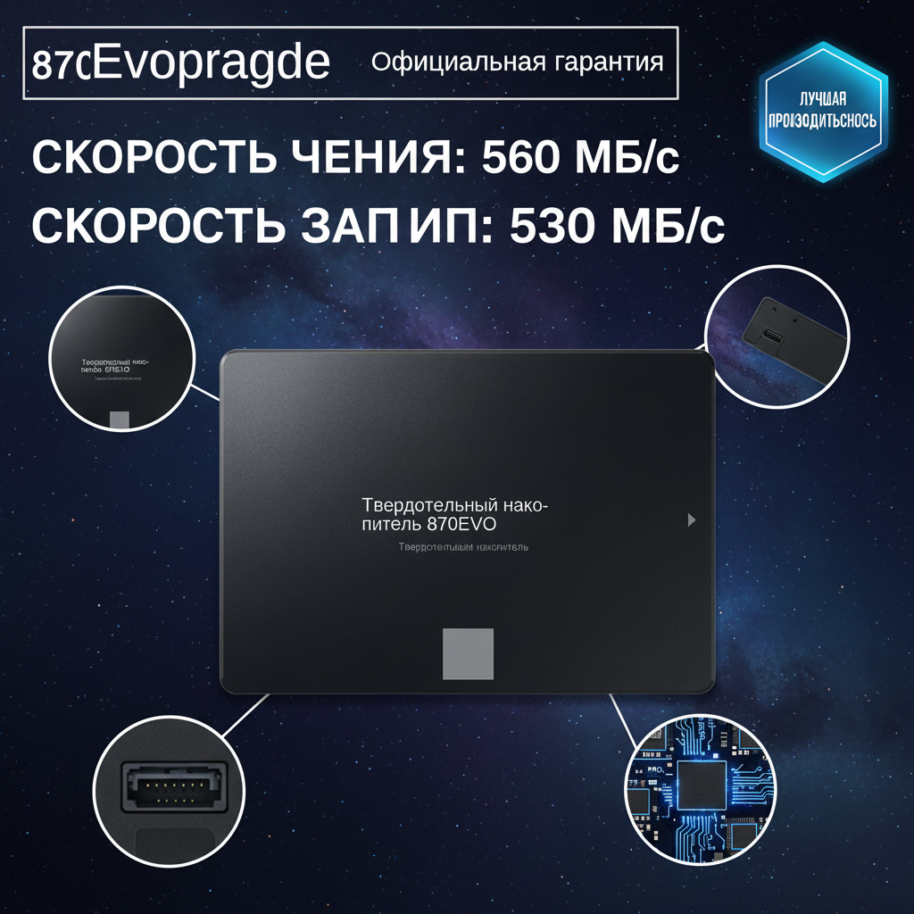 870EVO Универсал Твердотельный Накопитель SSD 4TB SATA3 Интерфейс 2,5 Дюйма