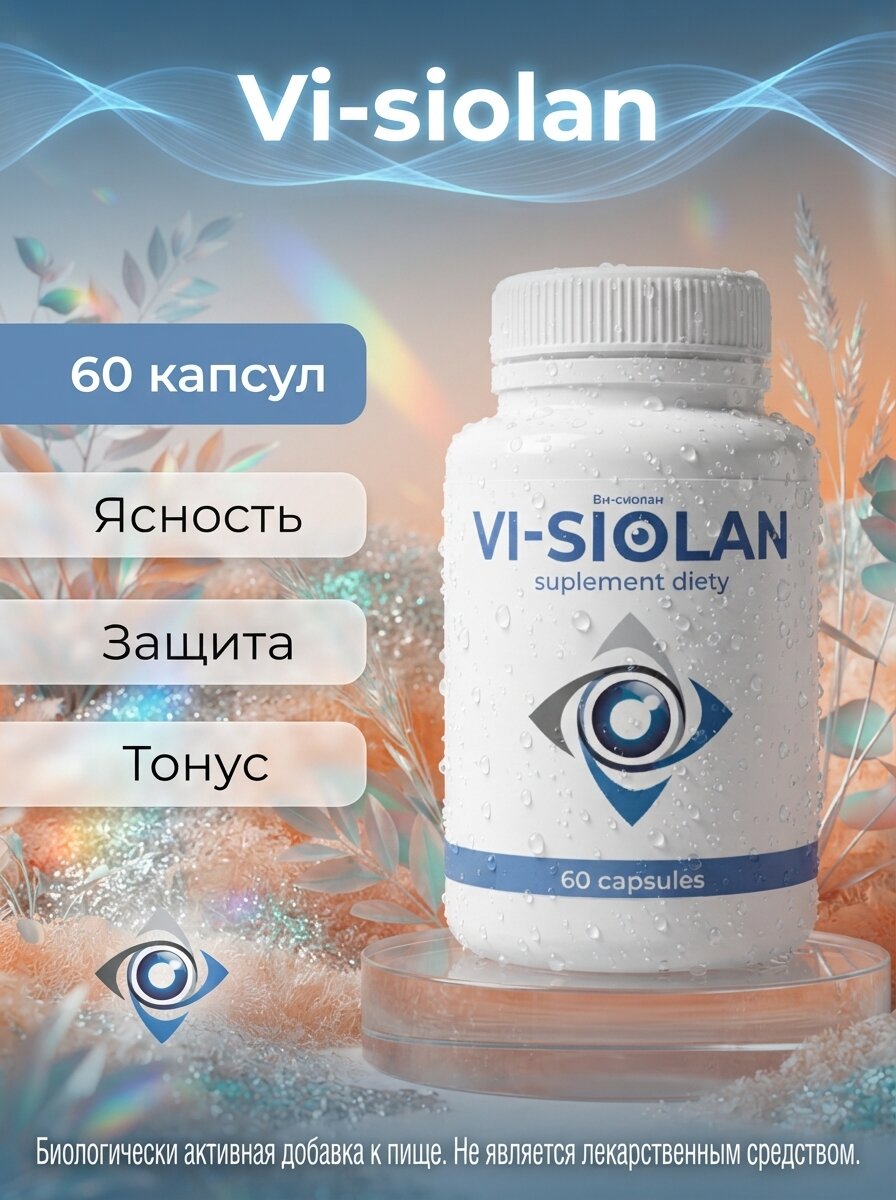 БАД Vi-siolan, для поддержки зрения активные ингредиенты, натуральный состав, 60 капсул