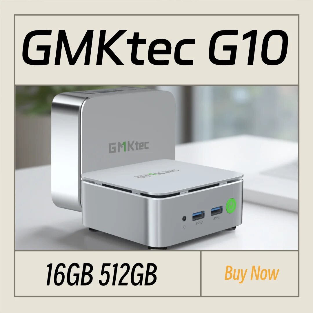 Мини-ПК GMKtec G10 Ryzen5 3500U с Windows 11 16GB 512GB, EU