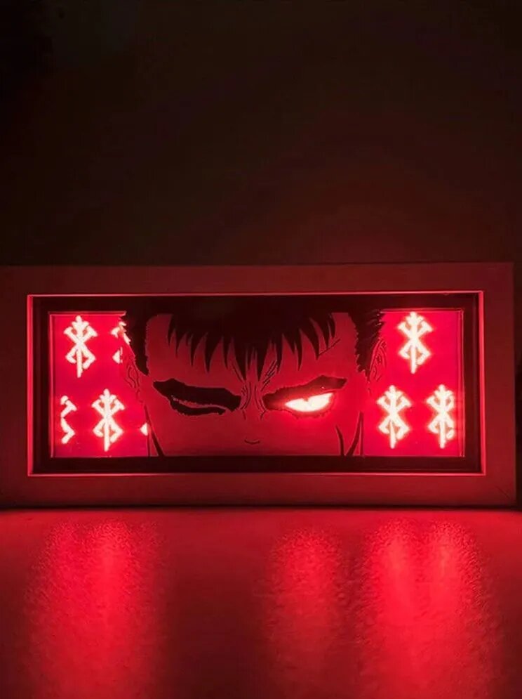 3D Ночник светильник Берсерк / Berserk Гатс RGB с ПДУ 196x92x53 мм