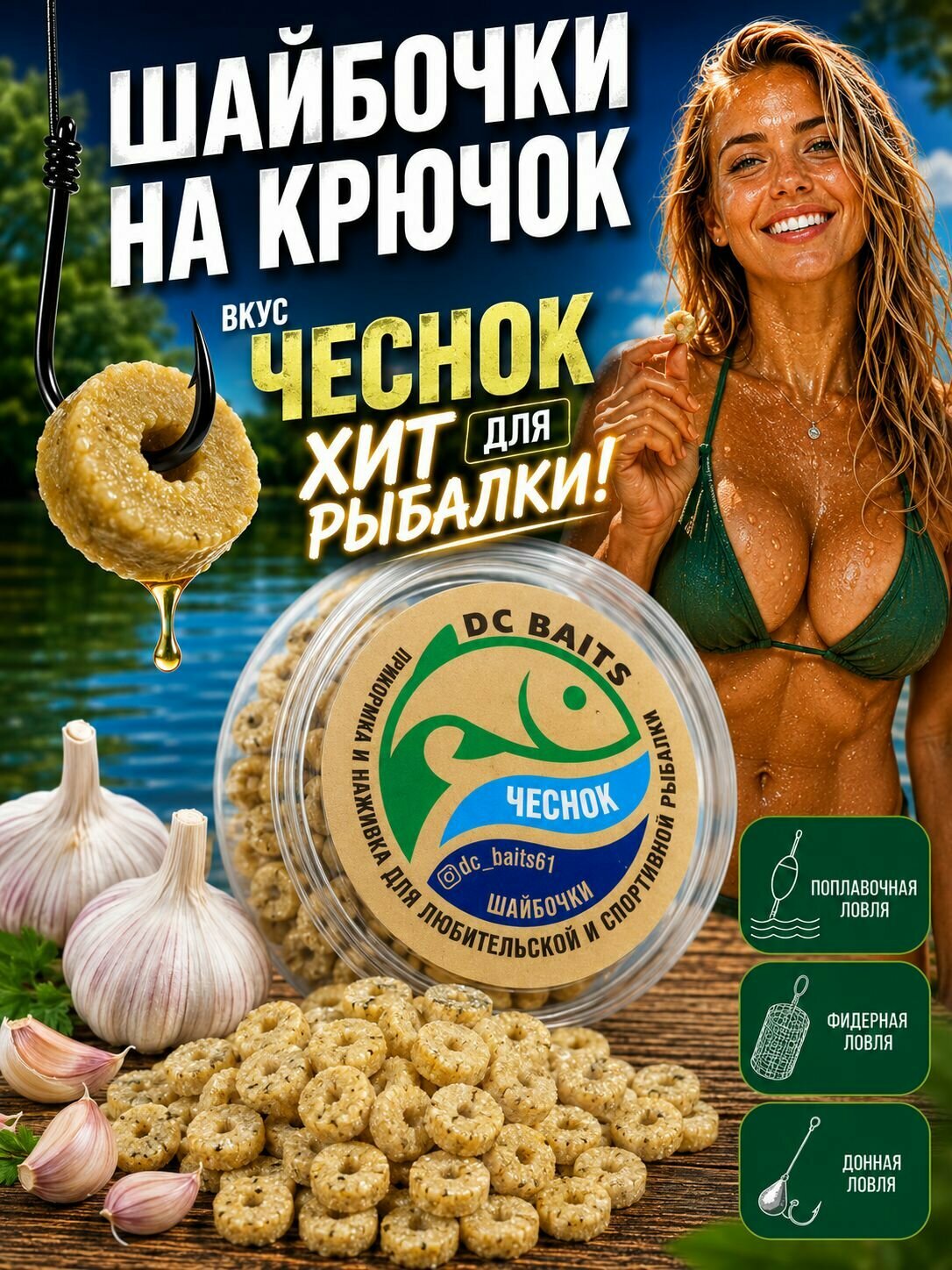 Насадка рыболовная Чеснок, шайбочки для рыбалки, мини пеллетс на карпа, карася и леща, для фидера и поплавочной ловли фидерная насадка поплавочная насадка карп карась лещ