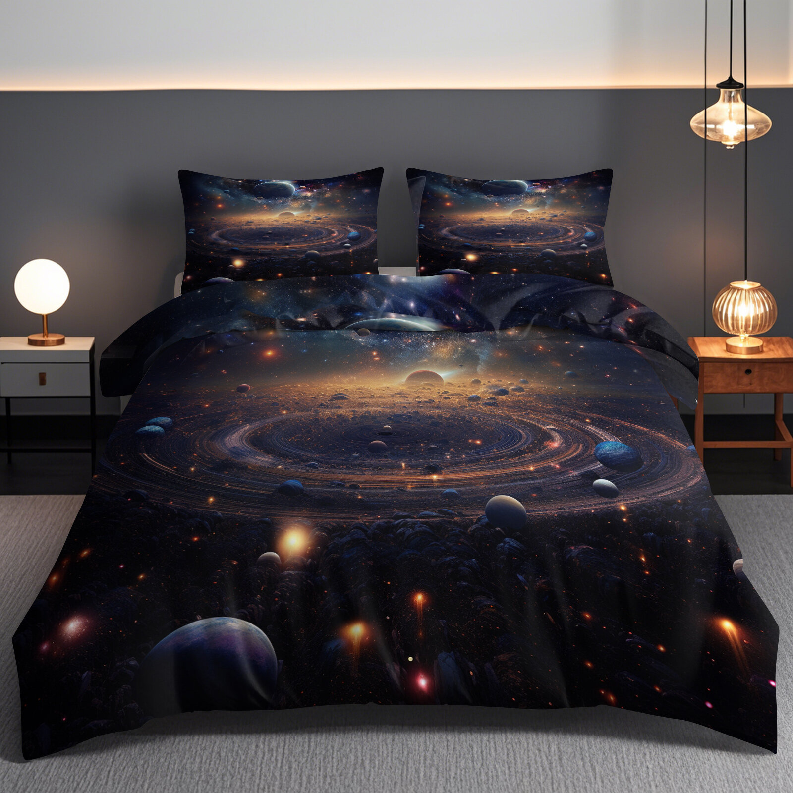 Галактика Комплект постельного белья 200x220cm наволочки 70х70, Дети Космоса постельные принадлежности
