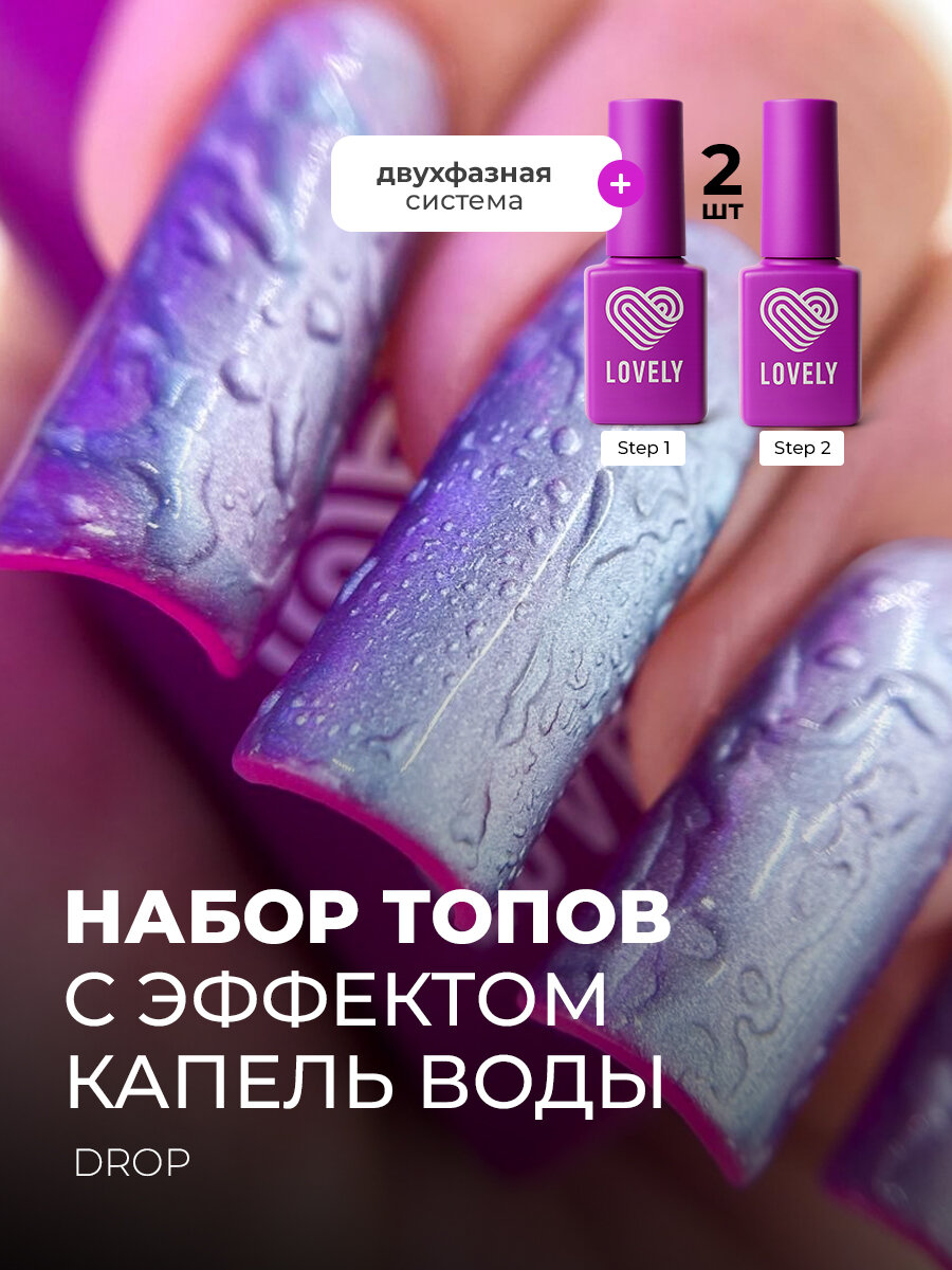 Набор Топов с эффектом росы для ногтей Top Drop