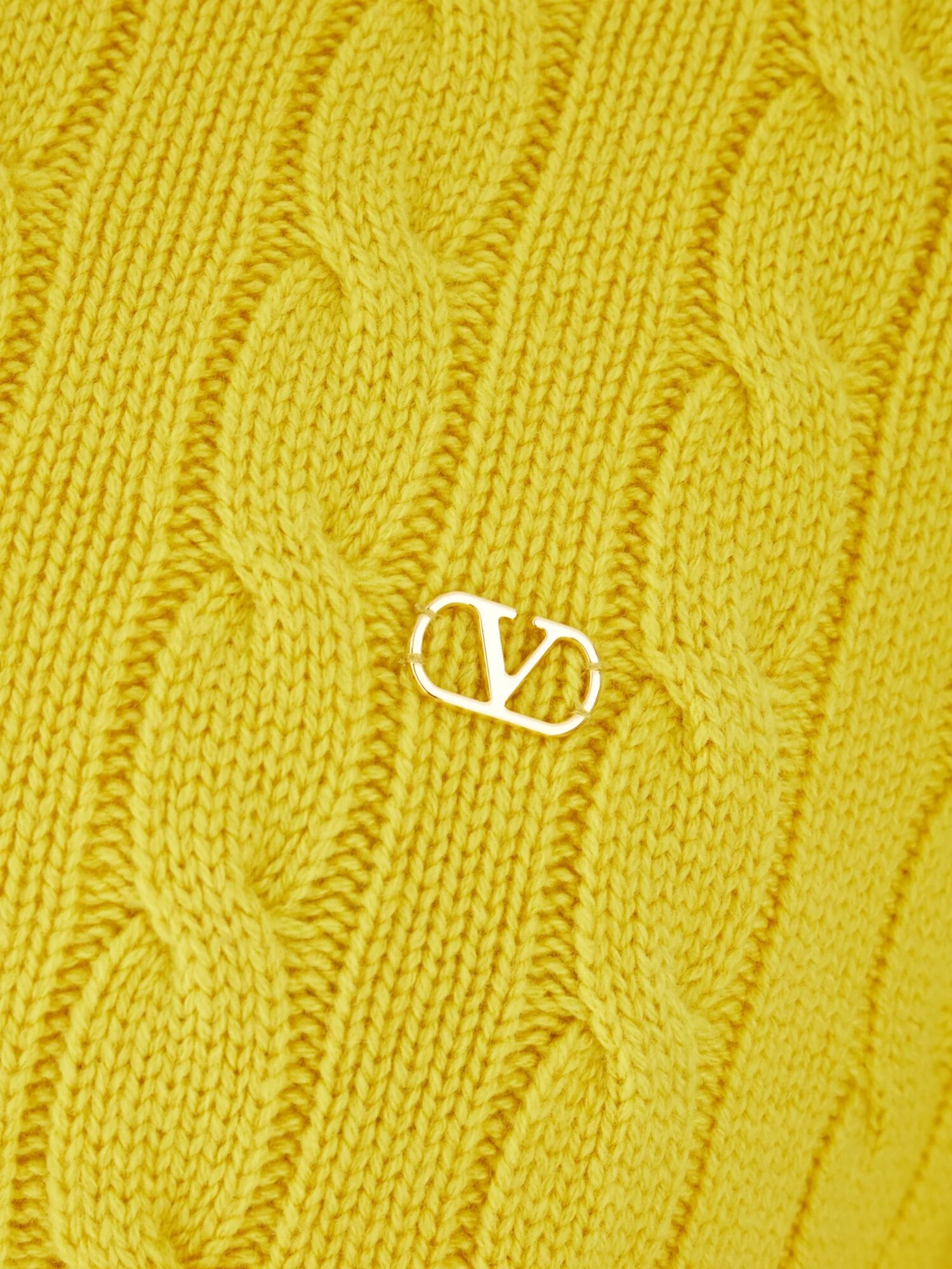 Свитер Valentino VLogo cable-knit sweater, размер 52, , ochre yellow — фото 1