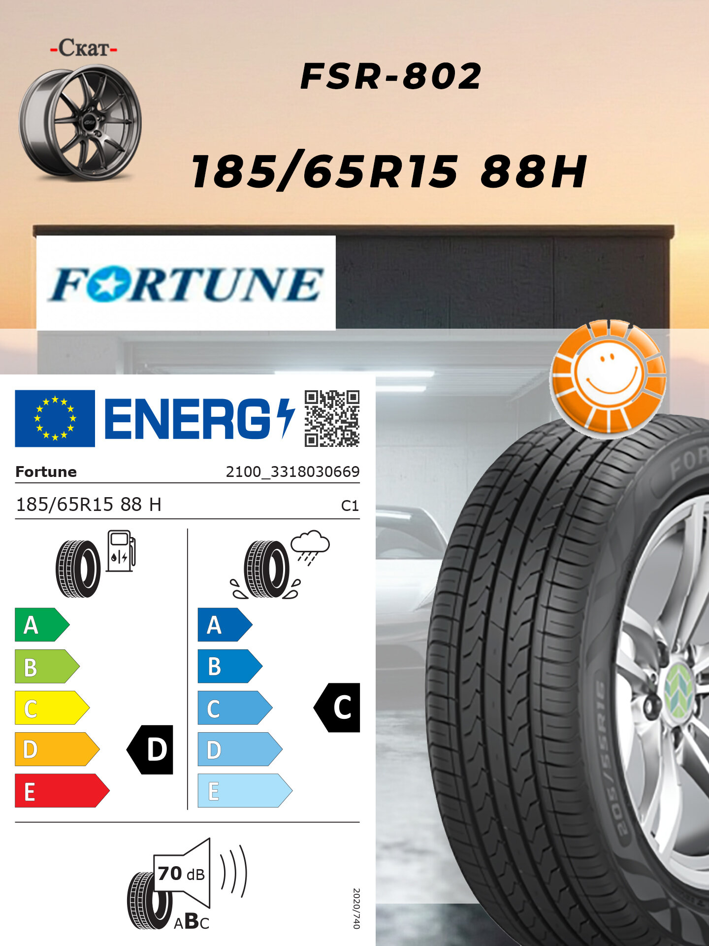 Автомобильные шины Fortune 185/65R15 88H FSR-802 TL сезонность лето