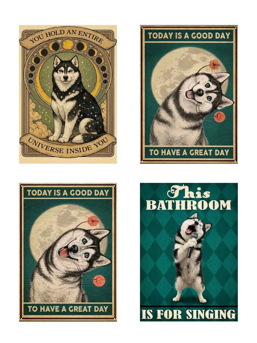 Сибирский хаски, This Bathroom is For Singing, 4 Плаката,