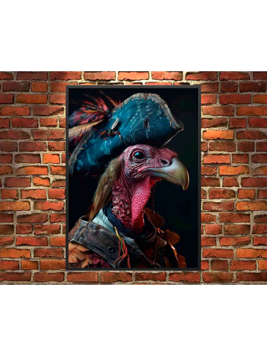 Птица-пират из индейки 1, Плакат 30x42см