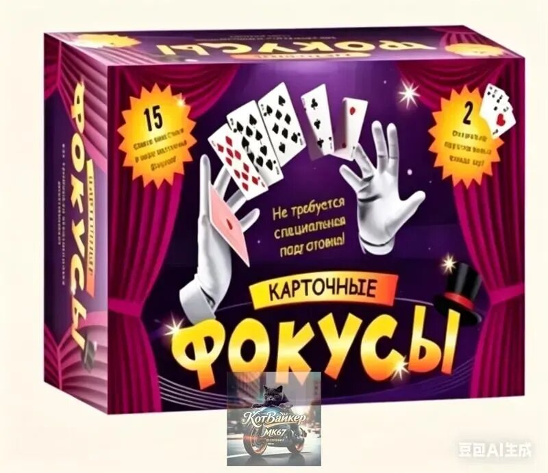 Набор для карточных фокусов 15 трюков с 2 спецколодами для начинающих и детей