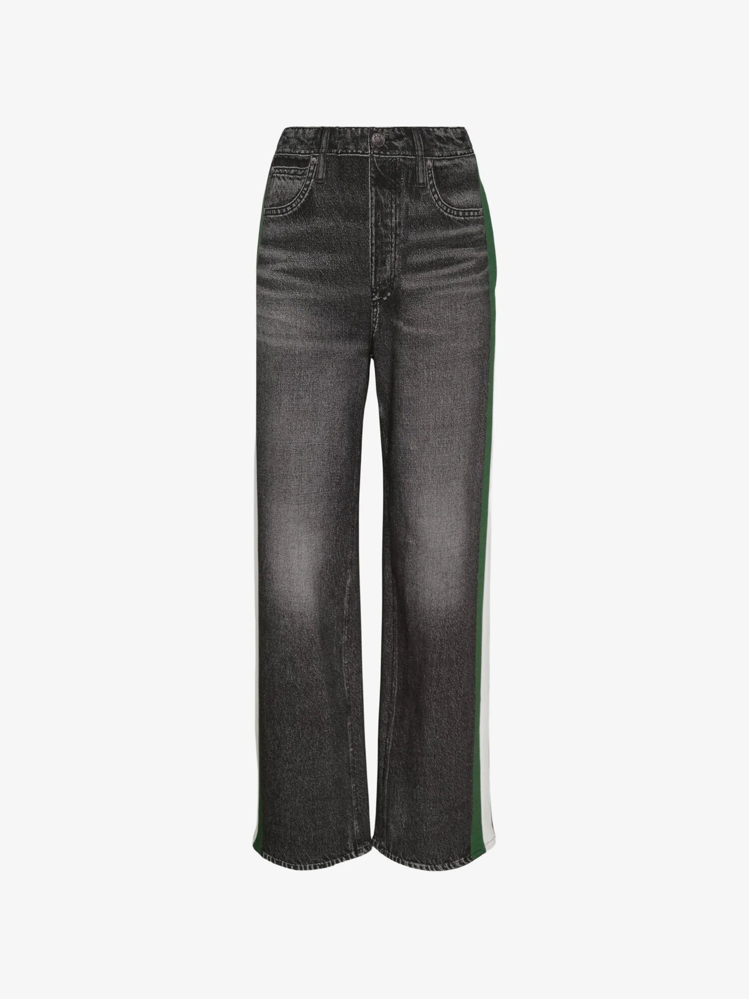 Джинсы широкие Rag & Bone Side-stripe wide-leg jeans, размер 00, black