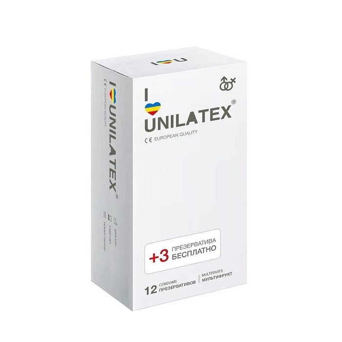 Презервативы «UNILATEX Multifrutis» ароматизированные, №12+3